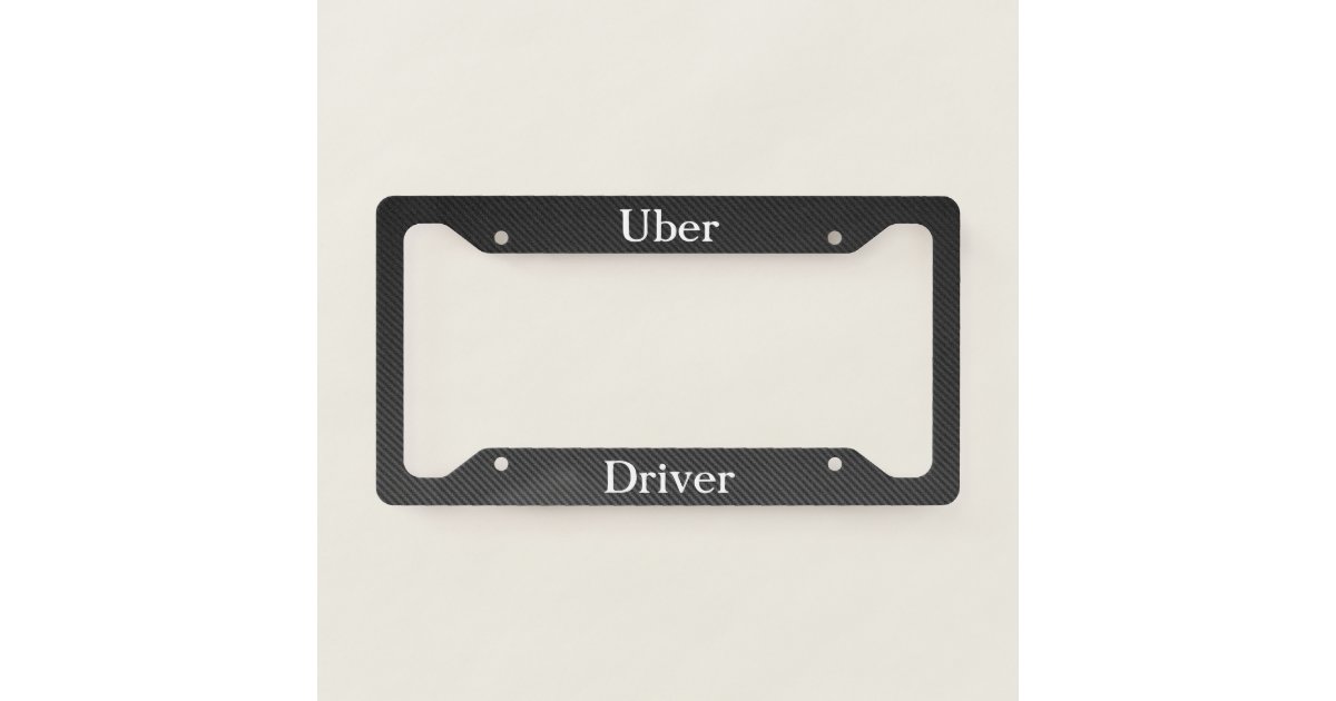 Faux Carbon Fiber Uber Driver License Plate Frame | Zazzle