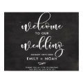 Faux Chalkboard Rustic Script Welcome Wedding Sign | Zazzle