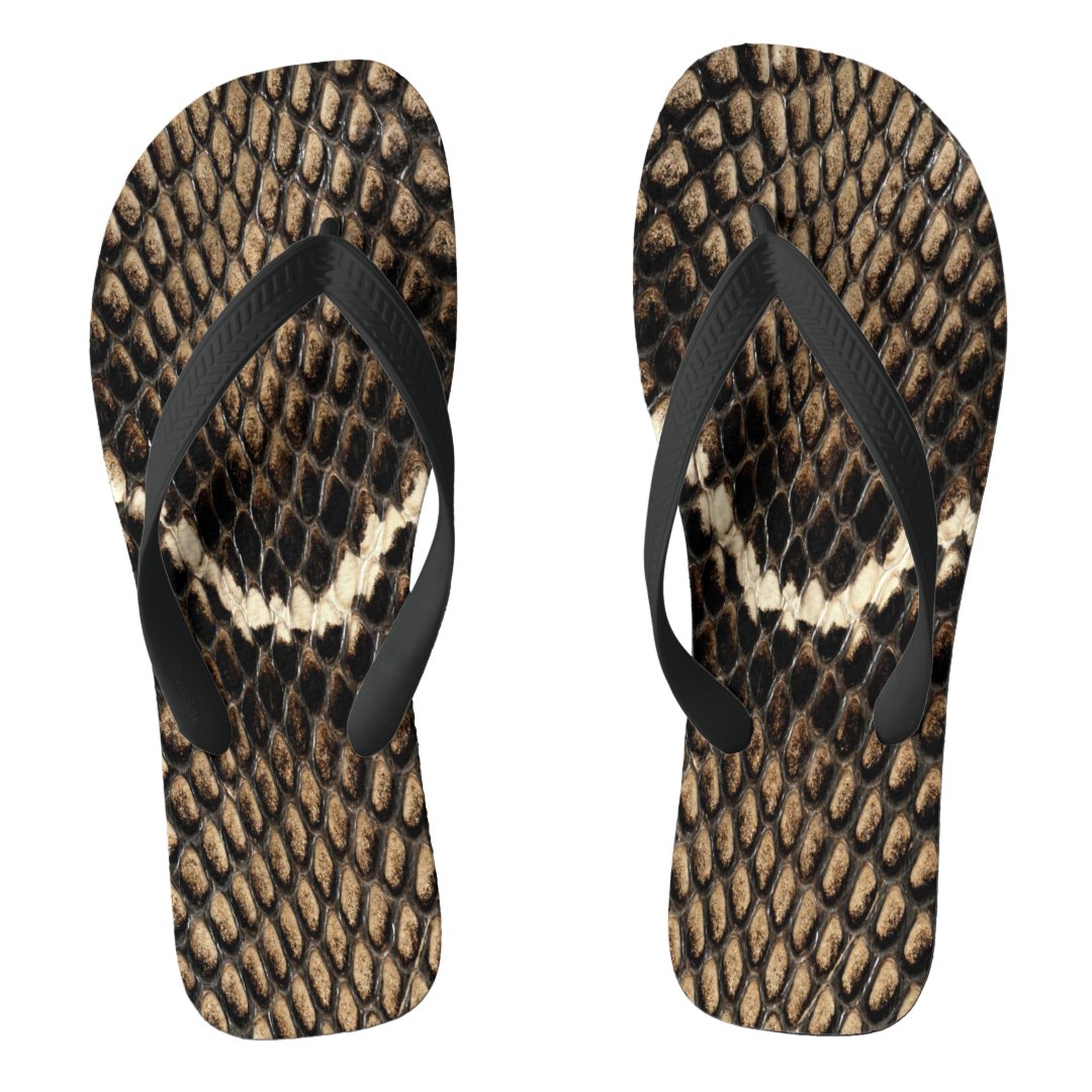 Faux Cobra Snake Skin Flip Flops | Zazzle