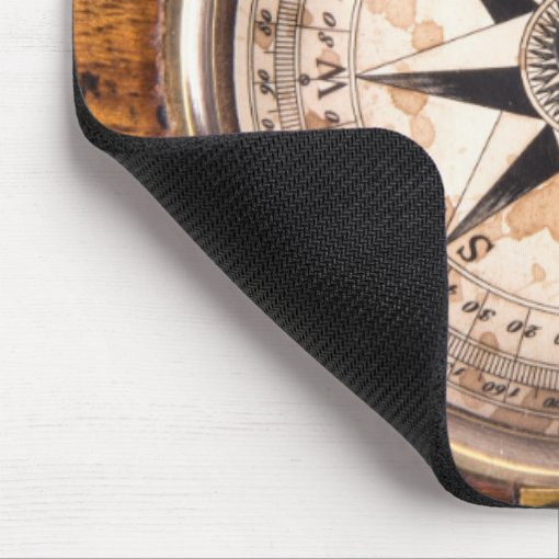 Faux compass on wood mouse pad | Zazzle