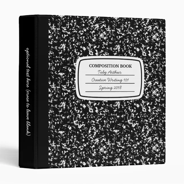 Faux Composition Book 3-ring Binder | Zazzle