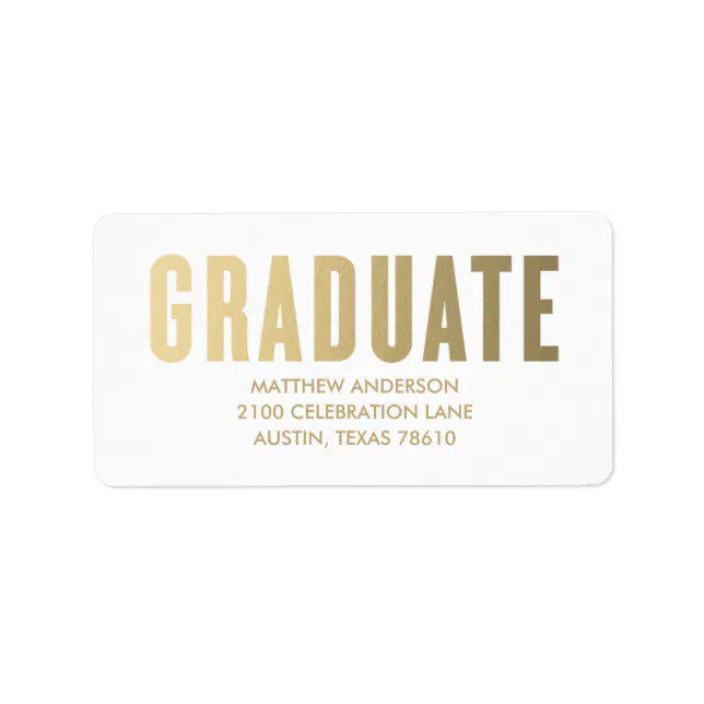 Faux Foil Edition 2 | Graduation Address Label | Zazzle