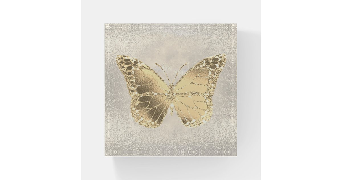 FAUX foil glitter butterfly Paperweight | Zazzle
