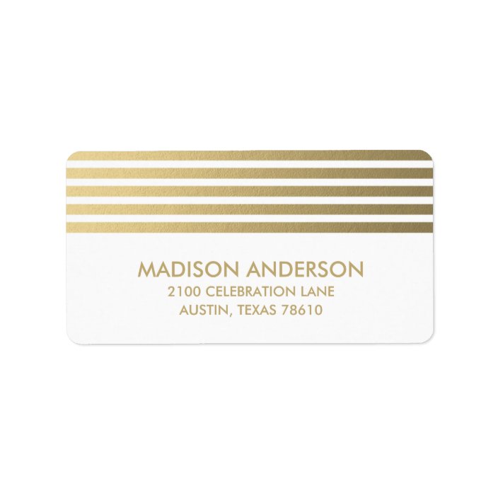 Faux Foil Stripes | Graduation Address Label | Zazzle.com