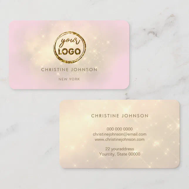 faux glitter effect logo business card | Zazzle