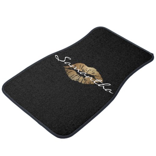 Faux Glitter Gold Kisses Car Floor Mat | Zazzle