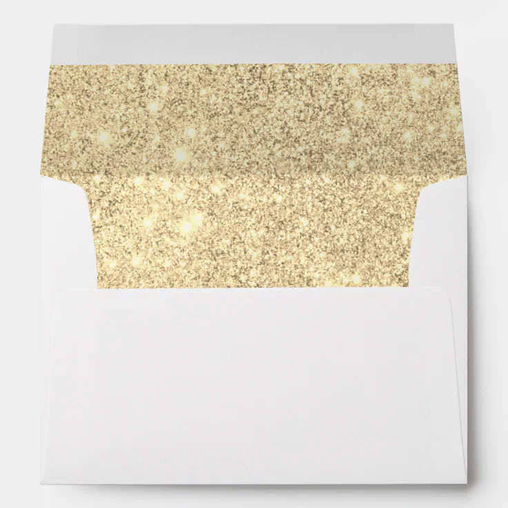 Faux Glitter Lined Envelope | Zazzle