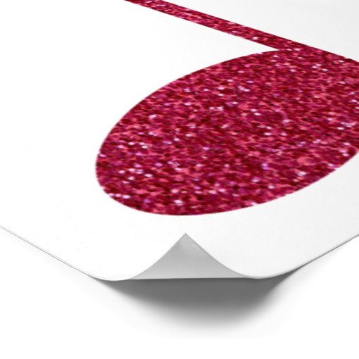 Faux Glitter Pink Music Note Symbols Poster | Zazzle