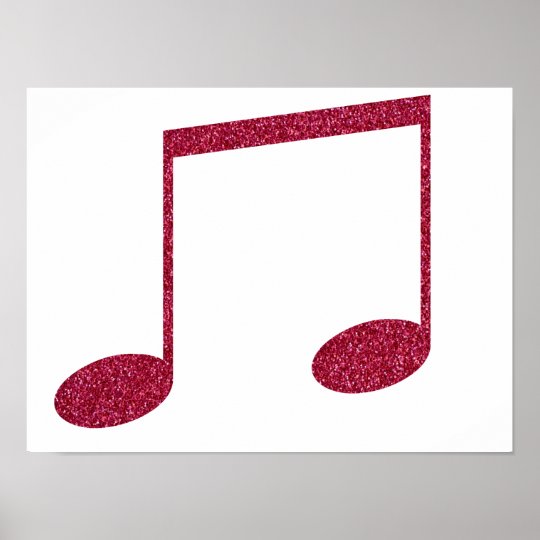 Faux Glitter Pink Music Note Symbols Poster | Zazzle.com