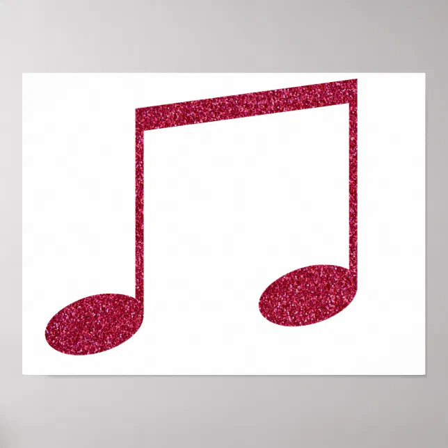 Faux Glitter Pink Music Note Symbols Poster | Zazzle