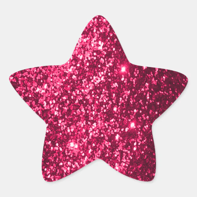 Faux Glitter Pink Star Sticker | Zazzle