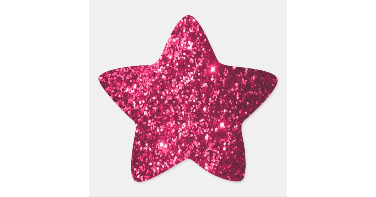 Faux Glitter Pink Star Sticker | Zazzle