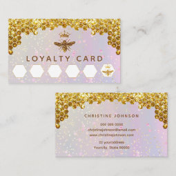 faux glitter Queen Bee loyalty card | Zazzle