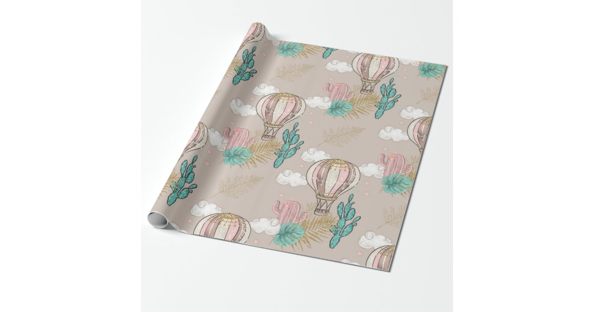 Faux Glitter Tropical Desert Wrapping Paper | Zazzle