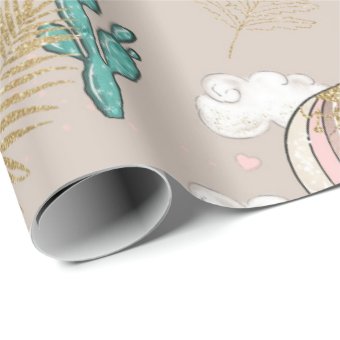 Faux Glitter Tropical Desert Wrapping Paper | Zazzle