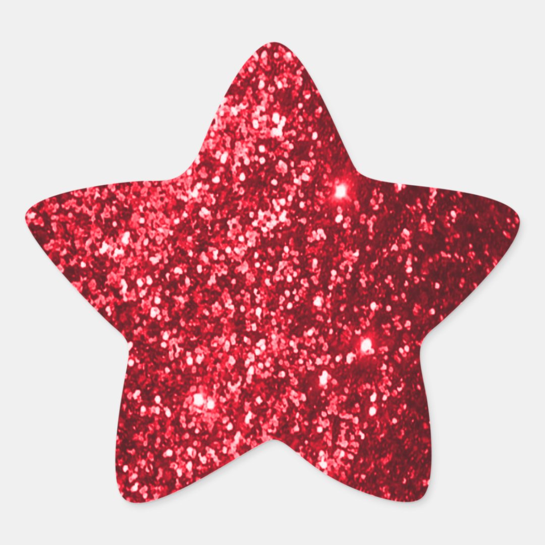 Faux Glittery Red Star Sticker | Zazzle