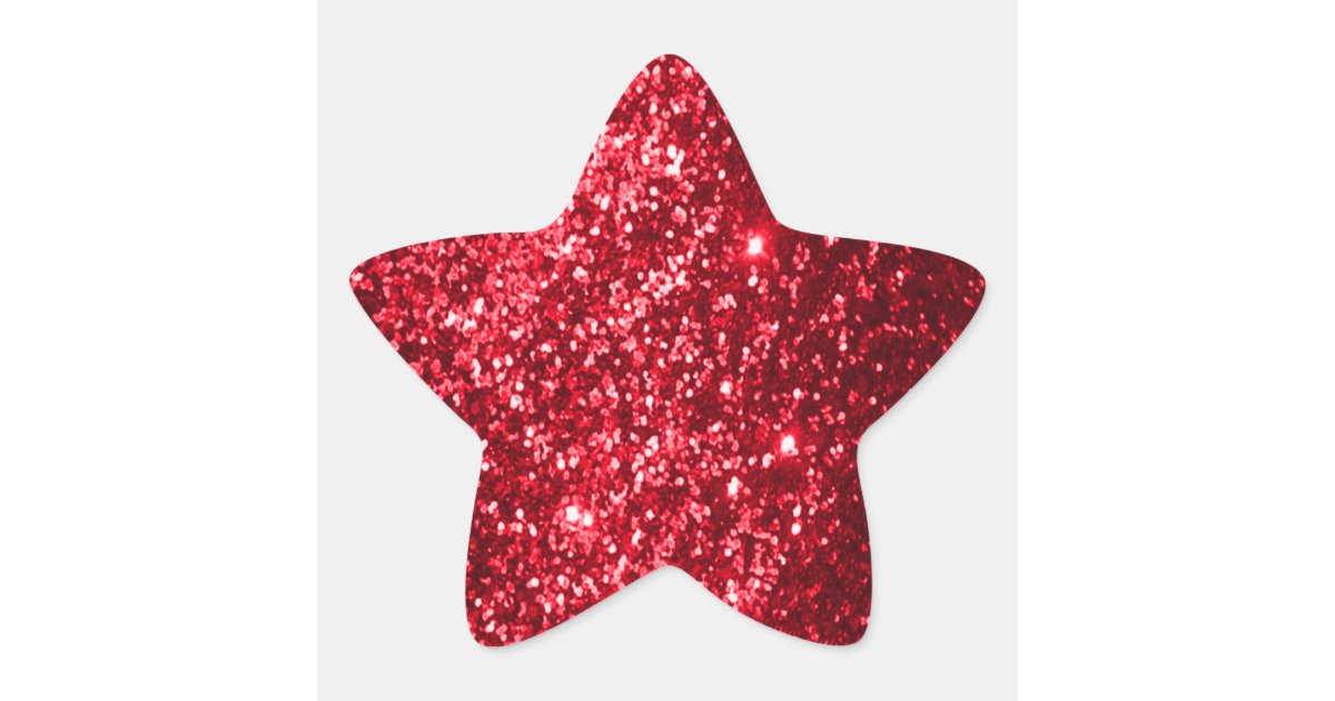 Faux Glittery Red Star Sticker | Zazzle