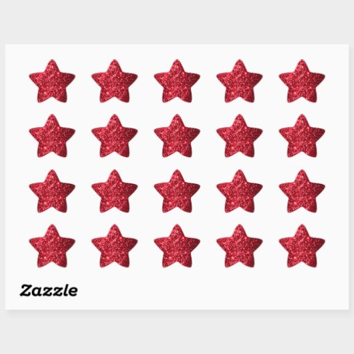 Faux Glittery Red Star Sticker | Zazzle