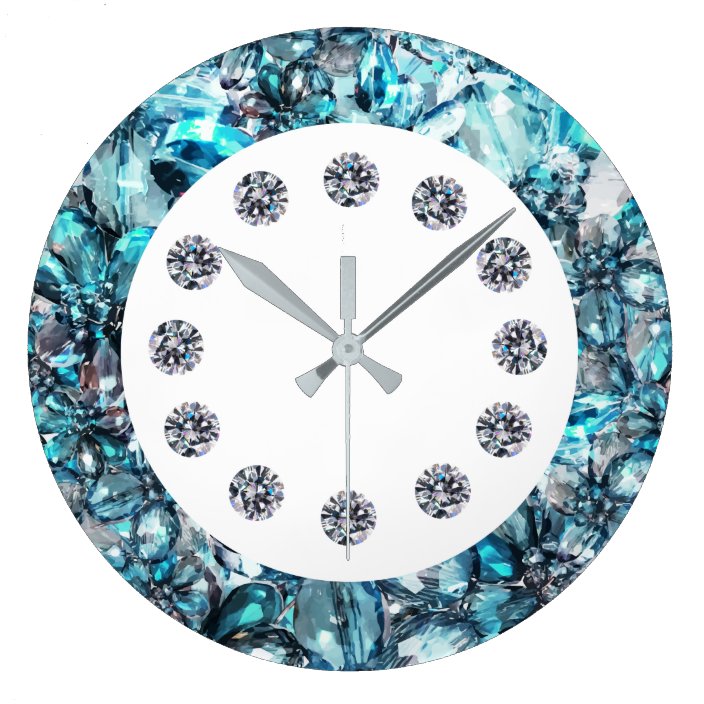 Faux Glitzy Jewel Bling Wall Clock | Zazzle.com