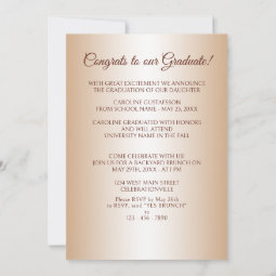 Faux Glossy Gold Glitter Glam Graduation Announcement | Zazzle