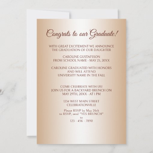 Faux Glossy Gold Glitter Glam Graduation Announcement | Zazzle