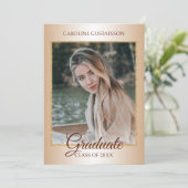 Faux Glossy Gold Glitter Glam Graduation Announcement | Zazzle