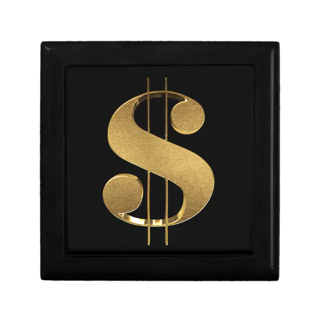 Faux Gold 3D Dollar Sign Gift Box | Zazzle