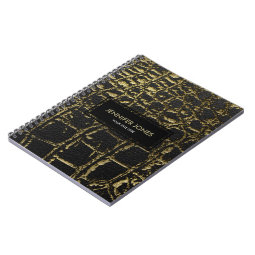 Faux Gold and black Crocodile /Snake Skin Notebook | Zazzle