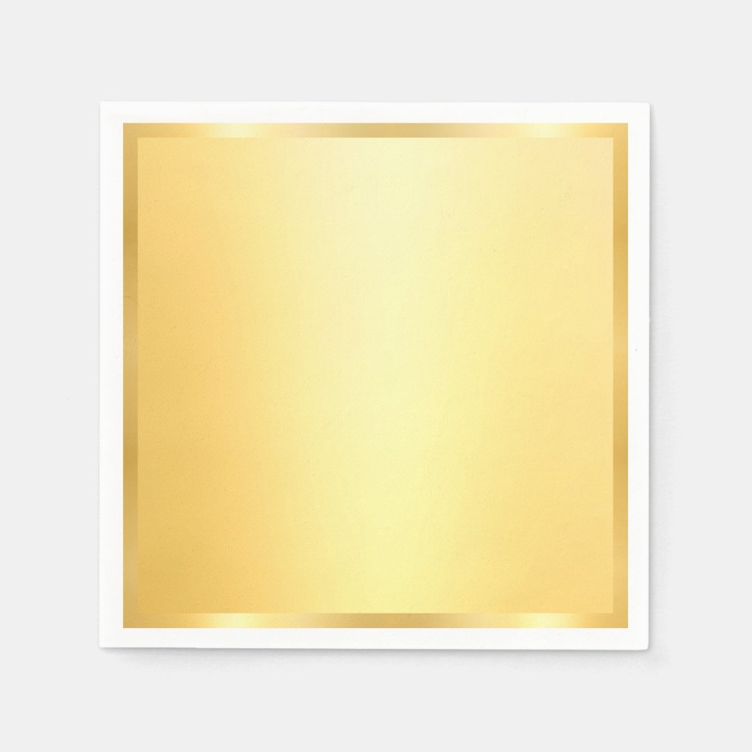Faux Gold Blank Template Modern Glamorous Napkins | Zazzle