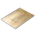 Faux Gold Brushed Metal Glitter Print Monogram Nam Notebook | Zazzle