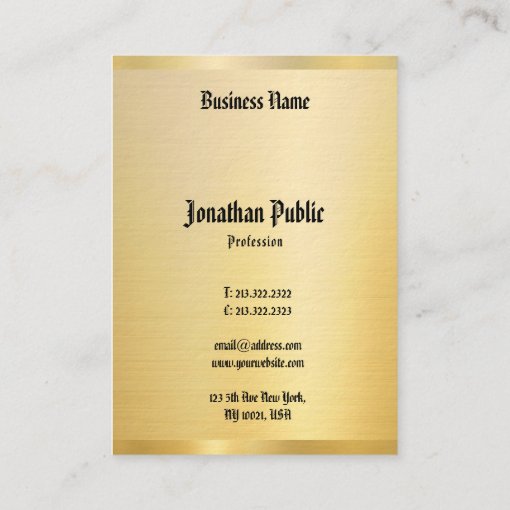 Faux Gold Classic American Text Vintage Template Business Card | Zazzle