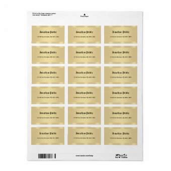Faux Gold Classic Old Style Font Elegant Template Label | Zazzle