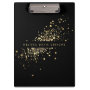 Faux Gold Confetti on Black Modern Personalized Clipboard | Zazzle