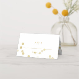 Faux Gold Confetti Place Card | Zazzle