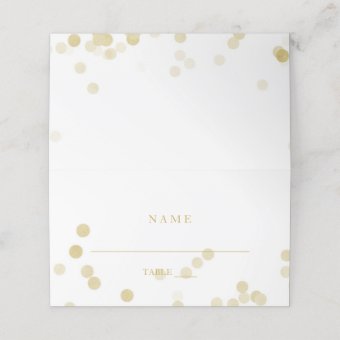 Faux Gold Confetti Place Card | Zazzle