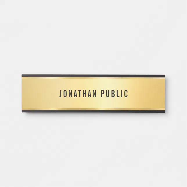 Faux Gold Elegant Design Glamour Template Long Door Sign | Zazzle