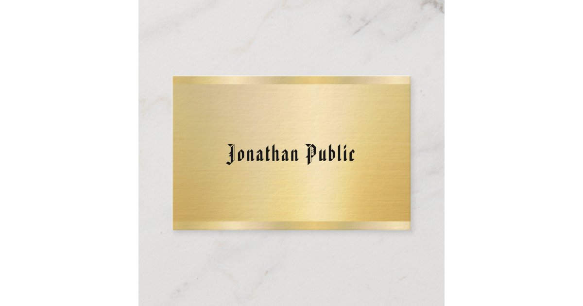 Faux Gold Elegant Vintage Template Classic Text Business Card | Zazzle