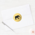 Faux Gold Foil - Black Elephant Sticker | Zazzle