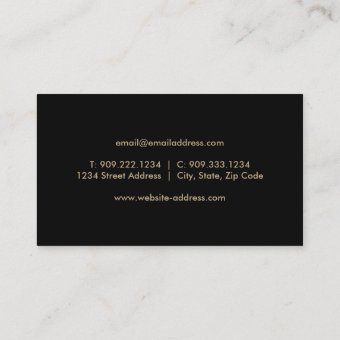 Faux Gold Foil - Black Microscope Business Card | Zazzle