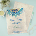 FAUX gold foil blue lotus flower Flyer | Zazzle
