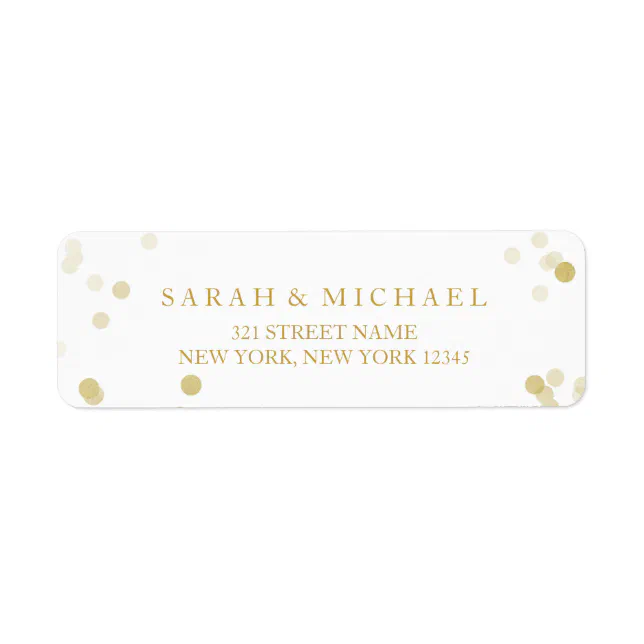 Faux Gold Foil Confetti Personalized Label | Zazzle