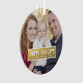 FAUX GOLD FOIL HOLIDAY PHOTO ORNAMENT | Zazzle