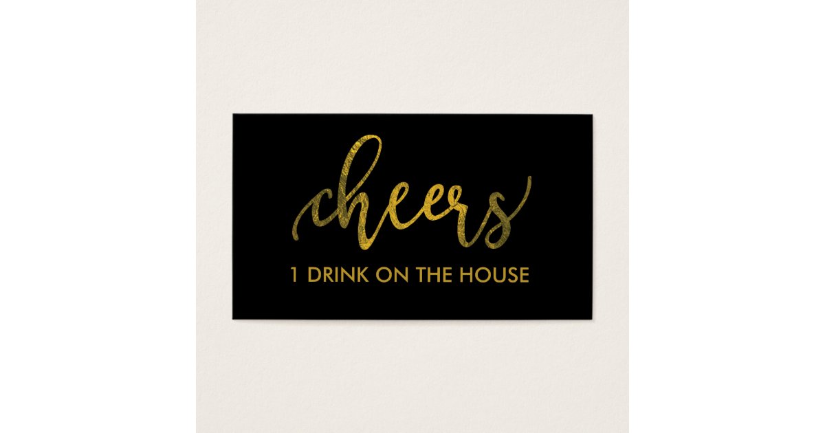 Faux Gold Foil New Year - Cheers Drink Ticket/Pass | Zazzle