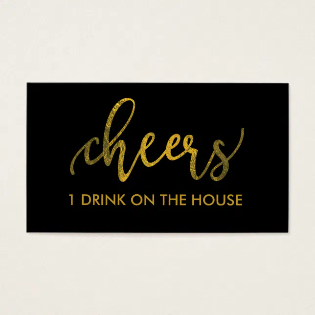 Faux Gold Foil New Year - Cheers Drink Ticket/Pass | Zazzle