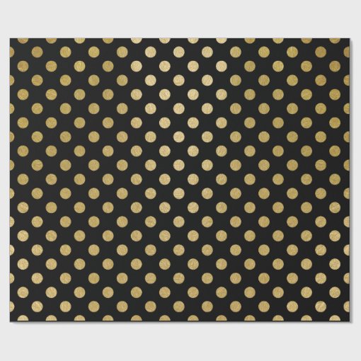 Faux Gold Foil Polka Dot Pattern Wrapping Paper | Zazzle