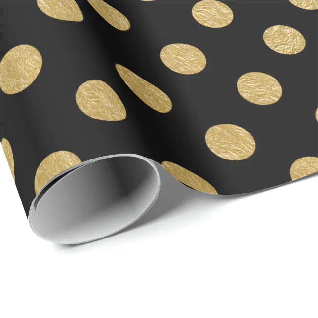 Faux Gold Foil Polka Dot Pattern Wrapping Paper | Zazzle