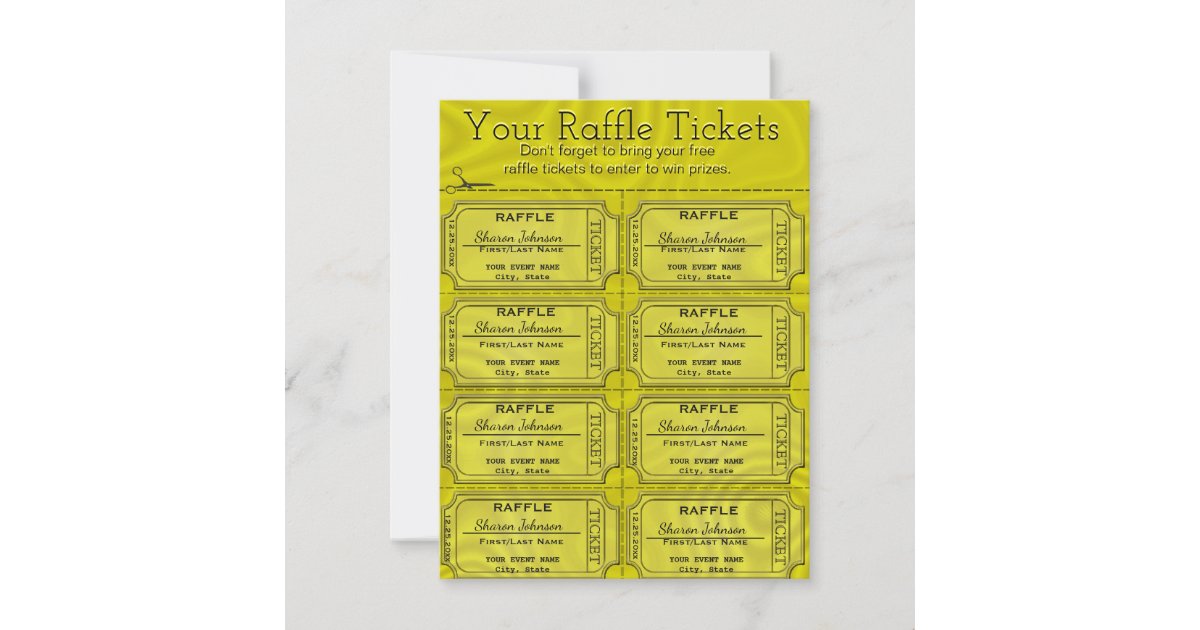 Faux Gold Foil Raffle Tickets Card | Zazzle