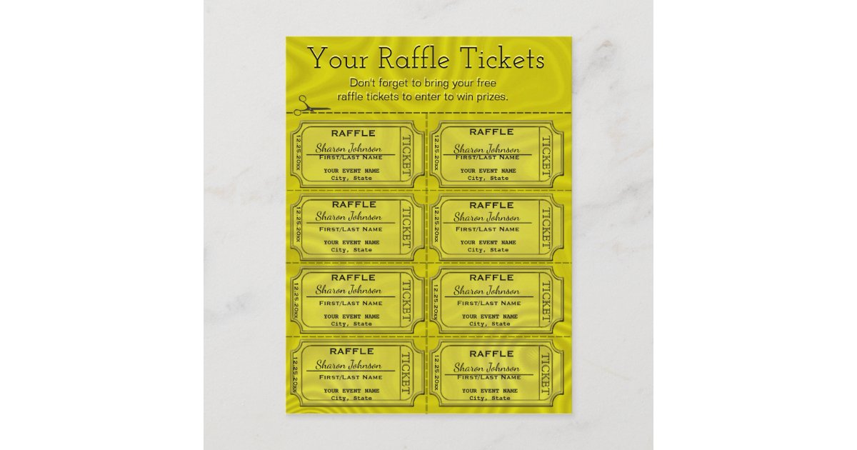 Faux Gold Foil Raffle Tickets Postcard | Zazzle