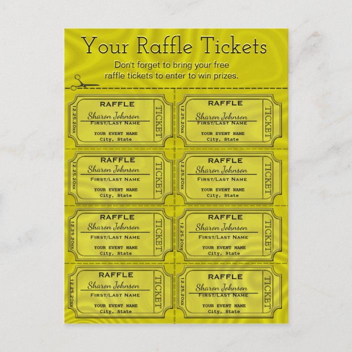 Faux Gold Foil Raffle Tickets Postcard | Zazzle.com