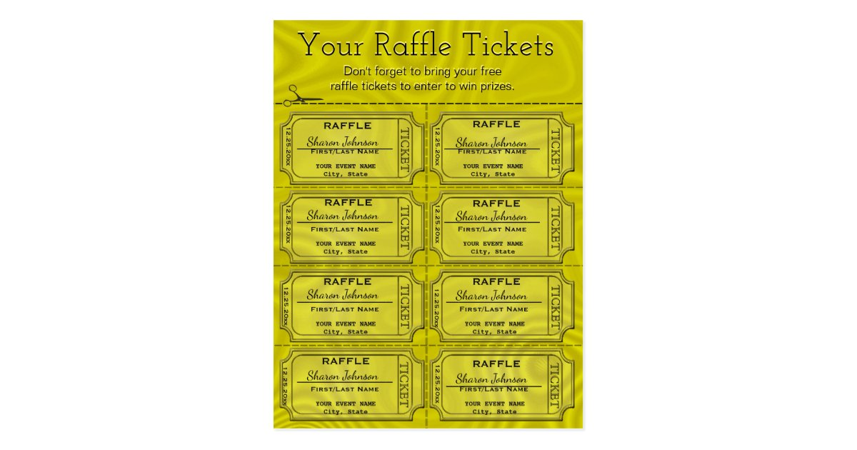 Faux Gold Foil Raffle Tickets Postcard | Zazzle.com